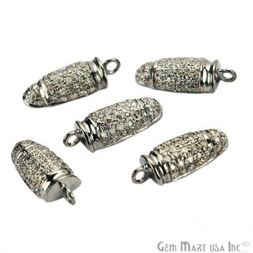 Bullet Shape Diamond Charms Pendant 18x7mm 925 Sterling - Etsy