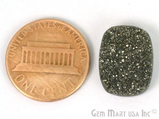 Platinum Druzy Loose Cabochon Titanium Coated Octagon Shape | Etsy