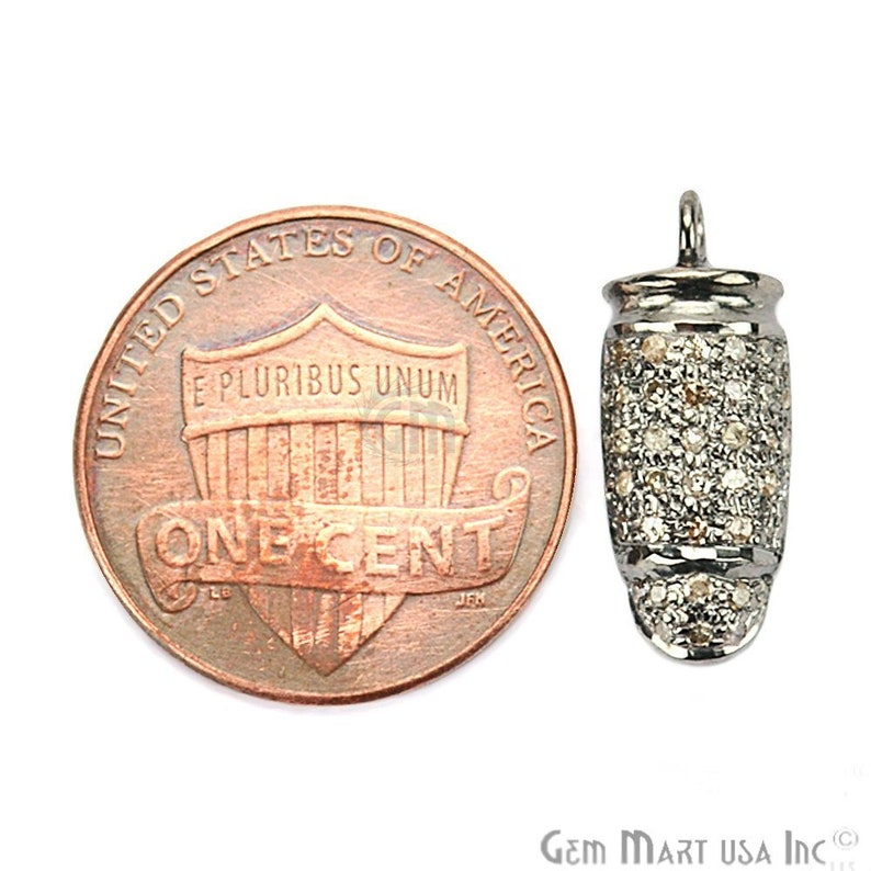 Bullet Shape Diamond Charms Pendant 18x7mm 925 Sterling - Etsy