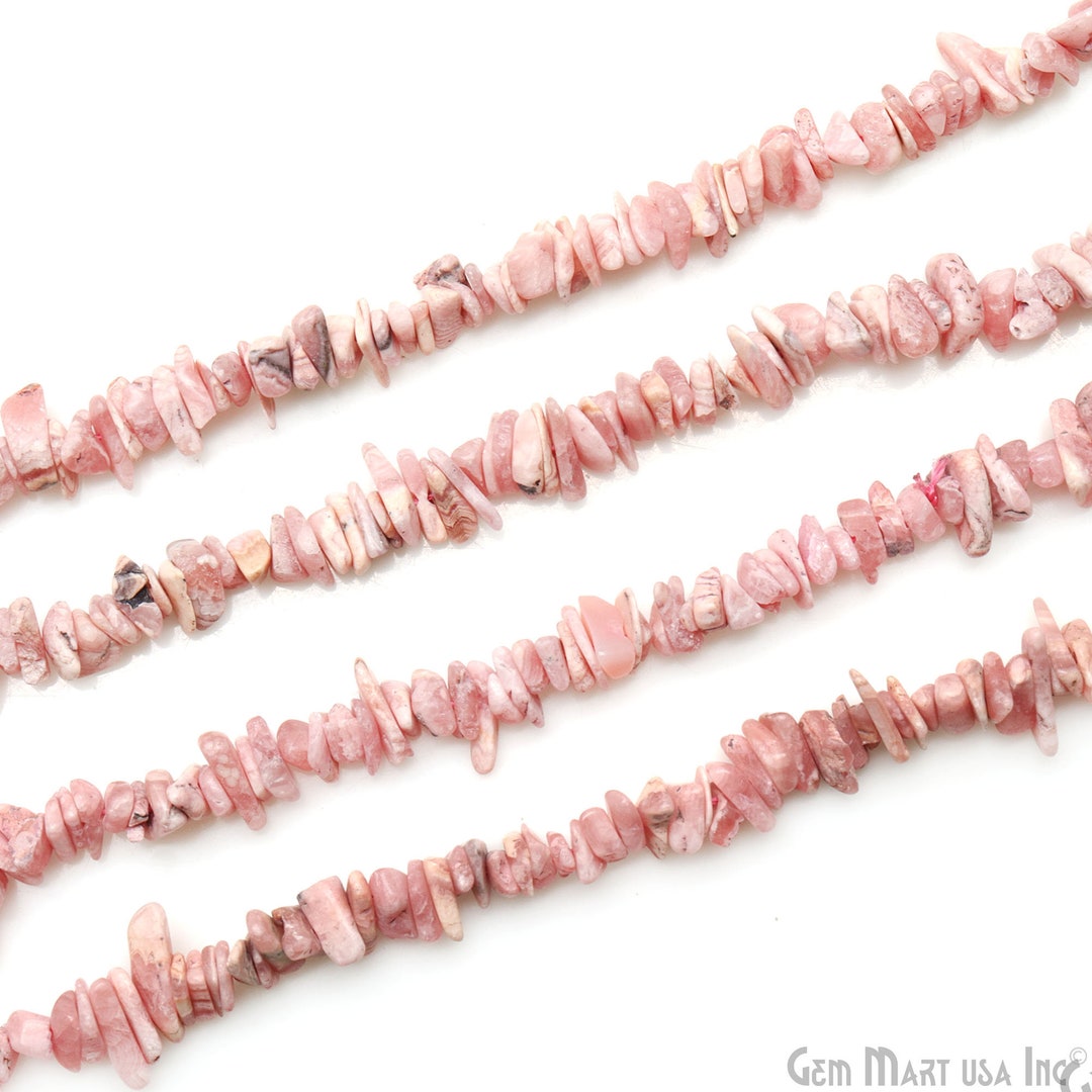 Rhodochrosite Chip Beads, 34 Inch, Natural Chip Strands, Drilled Strung ...