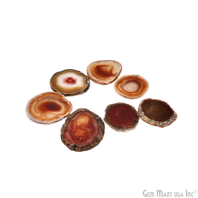 Red Natural Gemstone Coaster, Agate Slice Coaster, Rock & Crystal ...