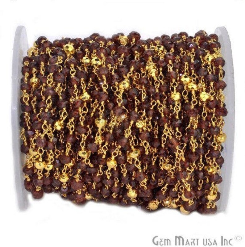 Beautiful Garnet With Gold Pyrite 3-3.5mm 24k Gold Plated - Etsy