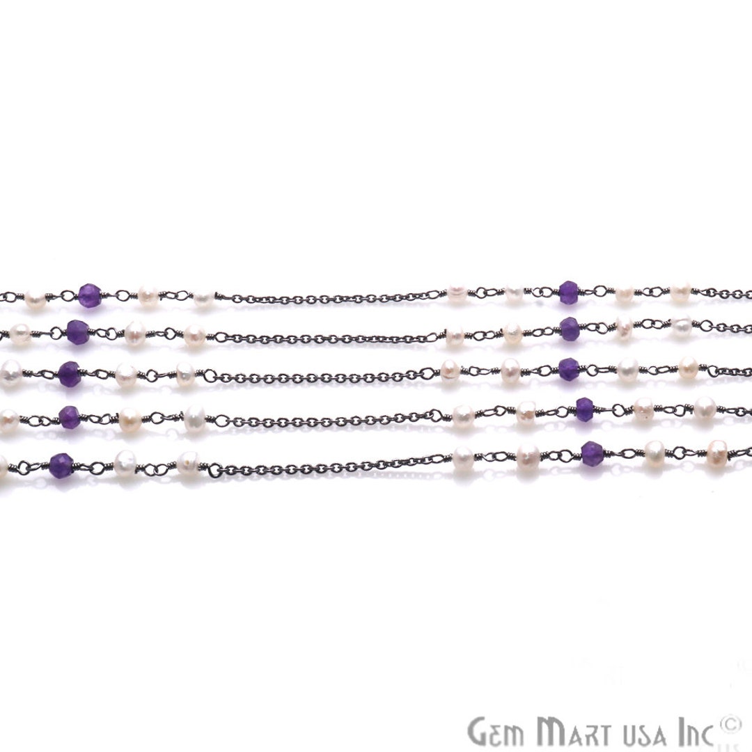 Rosary Chain Amethyst Rosary Chain Pearl Rosary Chain Bead - Etsy