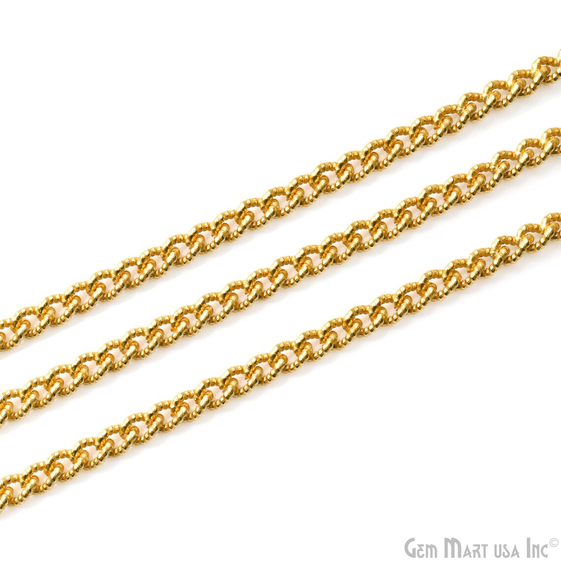 Gourmette Chain for Jewelry Making, 4mm Twisted Oval Curb Necklace ...