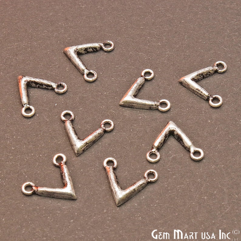5pc Lot V Shape Charm, Oxidized V Connector, Chandelier Charm, Filigree ...