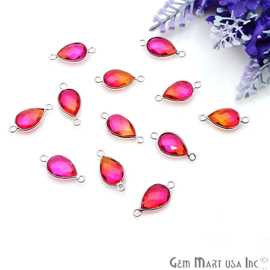 Doublet Aura Quartz, Pears Pink-yellow Quartz, Doublet Quartz, Faceted ...