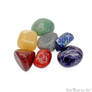 7PC Lot Seven Chakra Tumbled Stone, Natural Gemstones, Gemmartusa, 7C ...