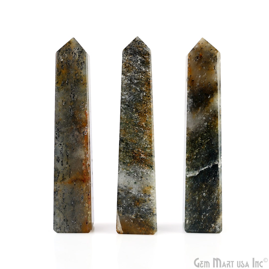Rutilated Gemstone Rectangle Tower Shape 4inch Crystal Tower Obelisk ...