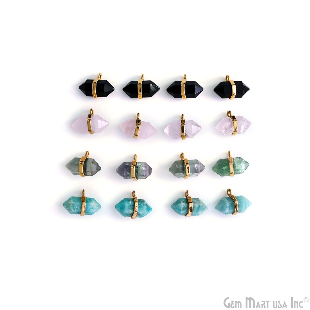 Double Point Pendant Connector, 15x10mm Double Point Gold Plated Single ...