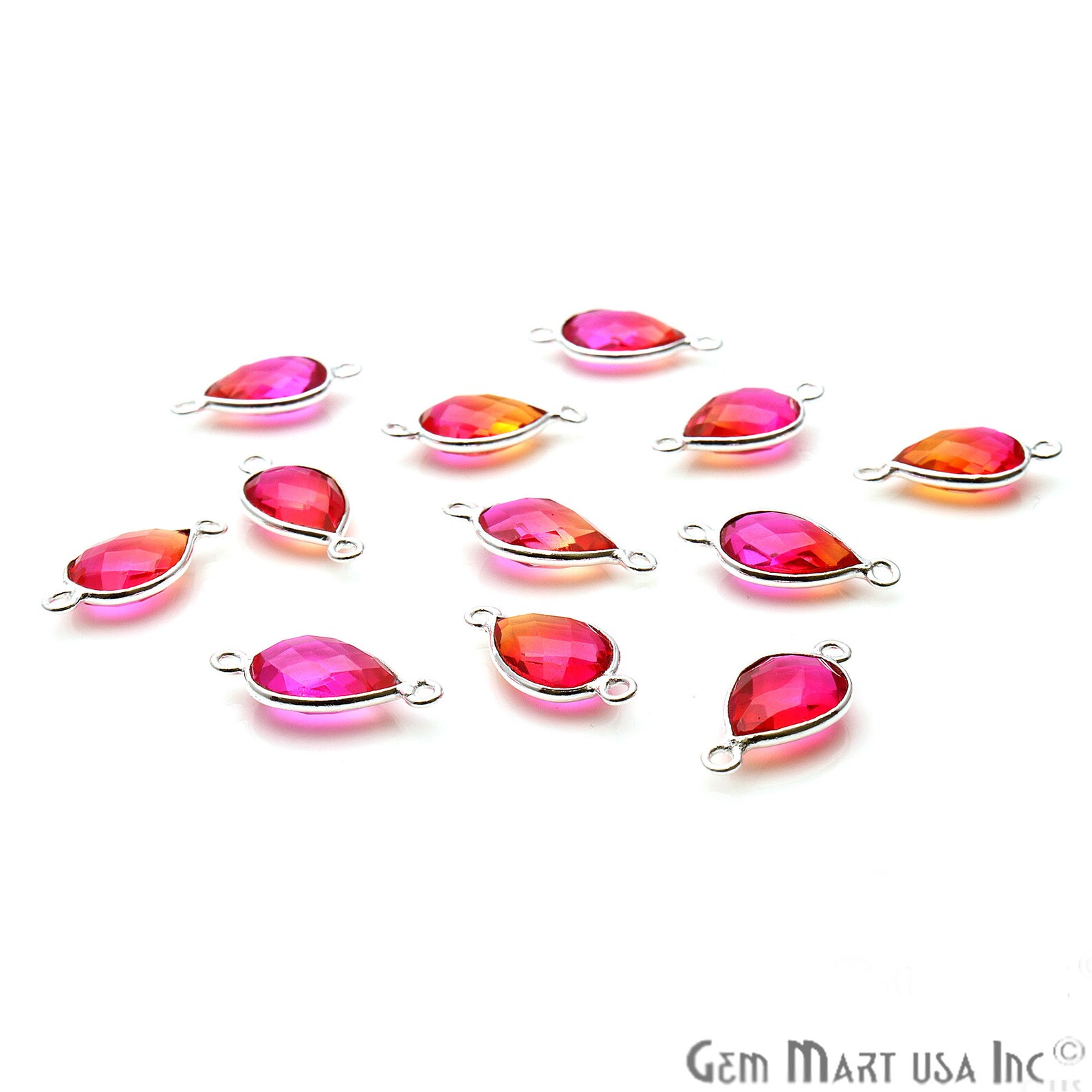 Doublet Aura Quartz Pears Pink-yellow Quartz Doublet Quartz | Etsy