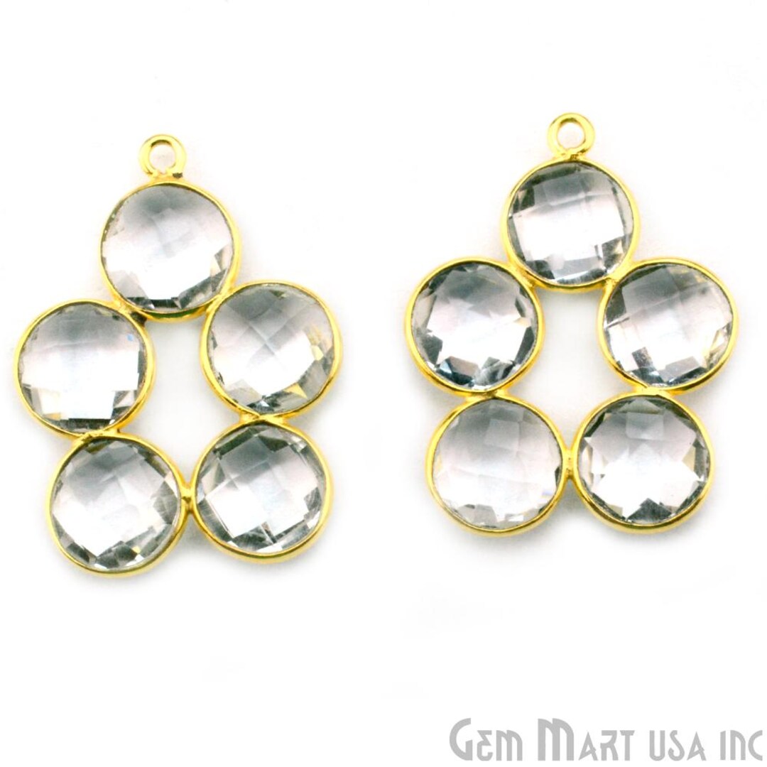 Crystal Gemstone Component, Single Loop, Jewelry Making Supplies, Gold ...