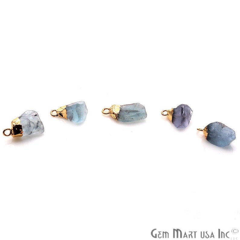 Fluorite Natural Raw Nugget Crystal Gemstone Gold Electroplated ...