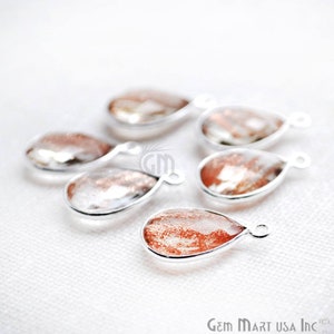 Copper Infused Bezel Connector, 10x14mm Pears Shape, Silver Plated ...