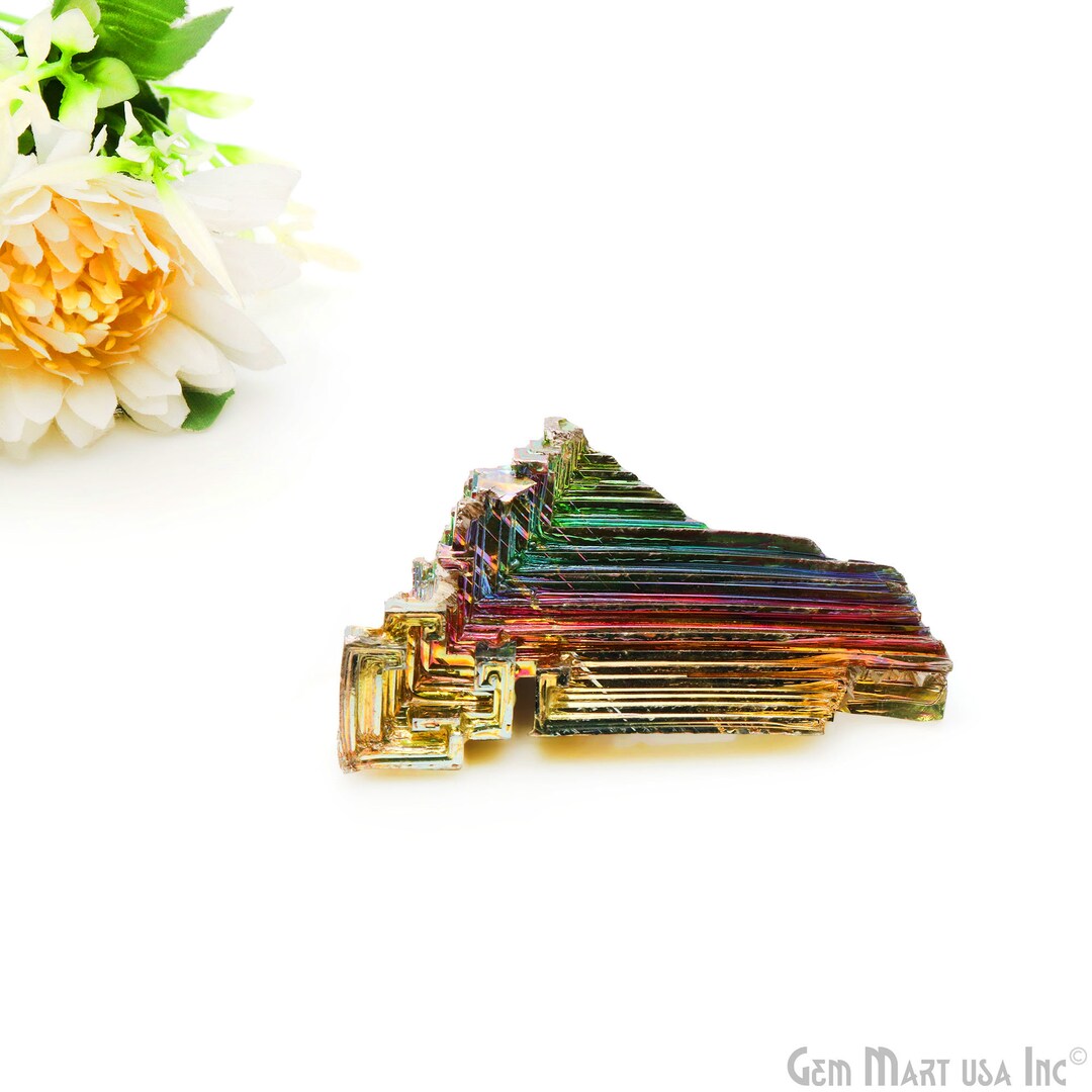 Buy Bismuth Crystal Rainbow Bismuth Crystal Cluster Display Specimen ...