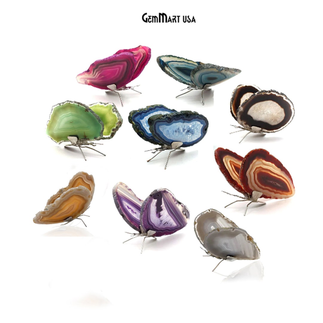Agate Slice Butterfly, Natural Agate Décor, Butterfly Wing Home Décor ...