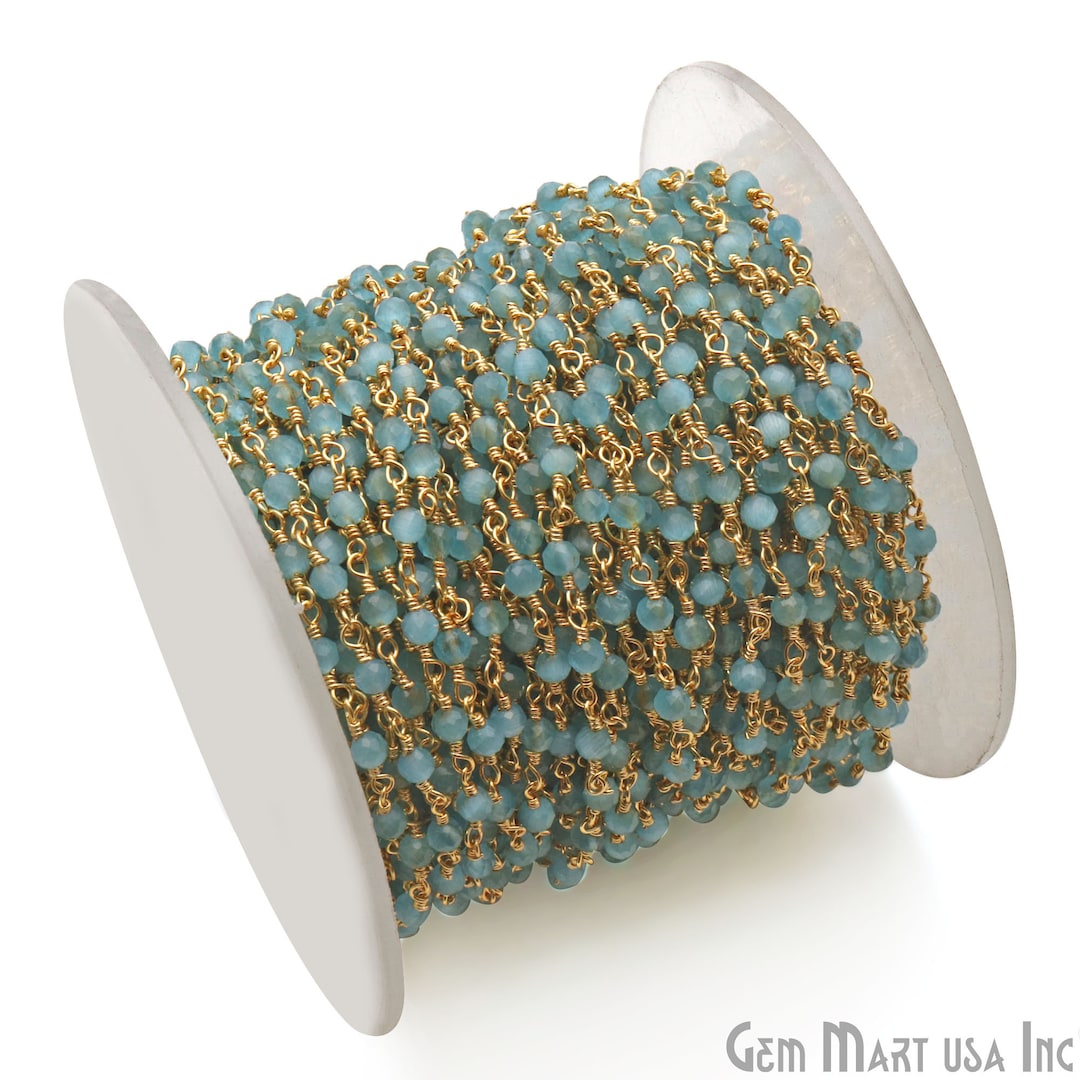 Blue Monalisa Chain, Rosary Chain, Faceted Bead Chain, Beads Chain ...