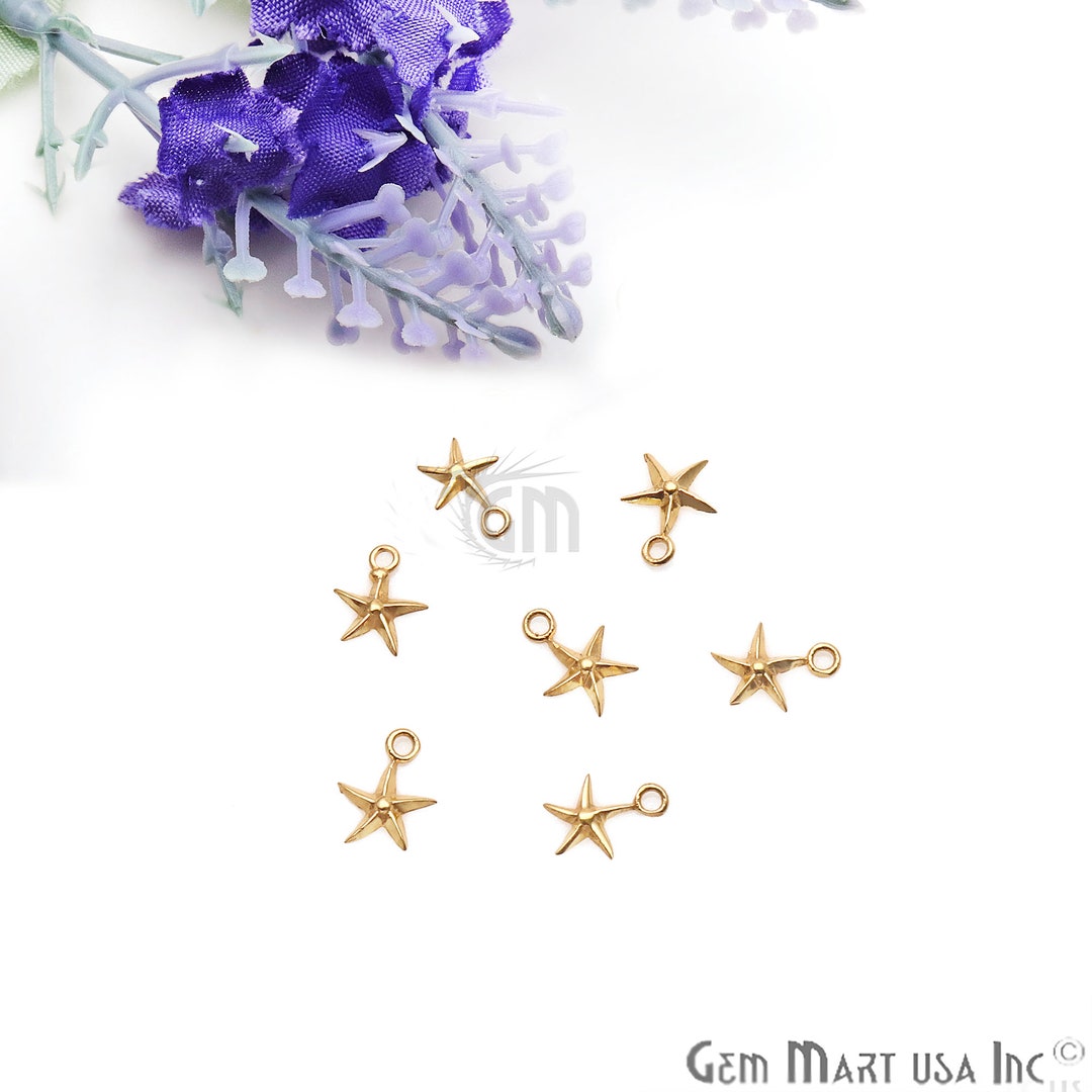 Star Shape Gold Plated Finding Charm, DIY Jewelry, Single Bail Jewelry ...