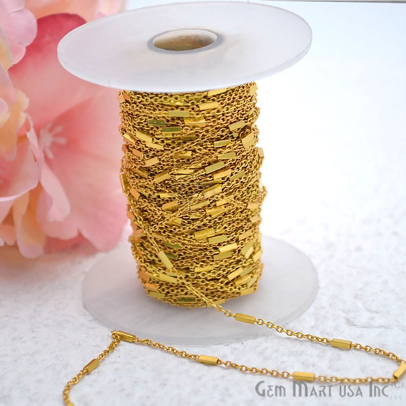 Finding Gold Bead Chain Bead Chain Gold Plated Beads Gold | Etsy