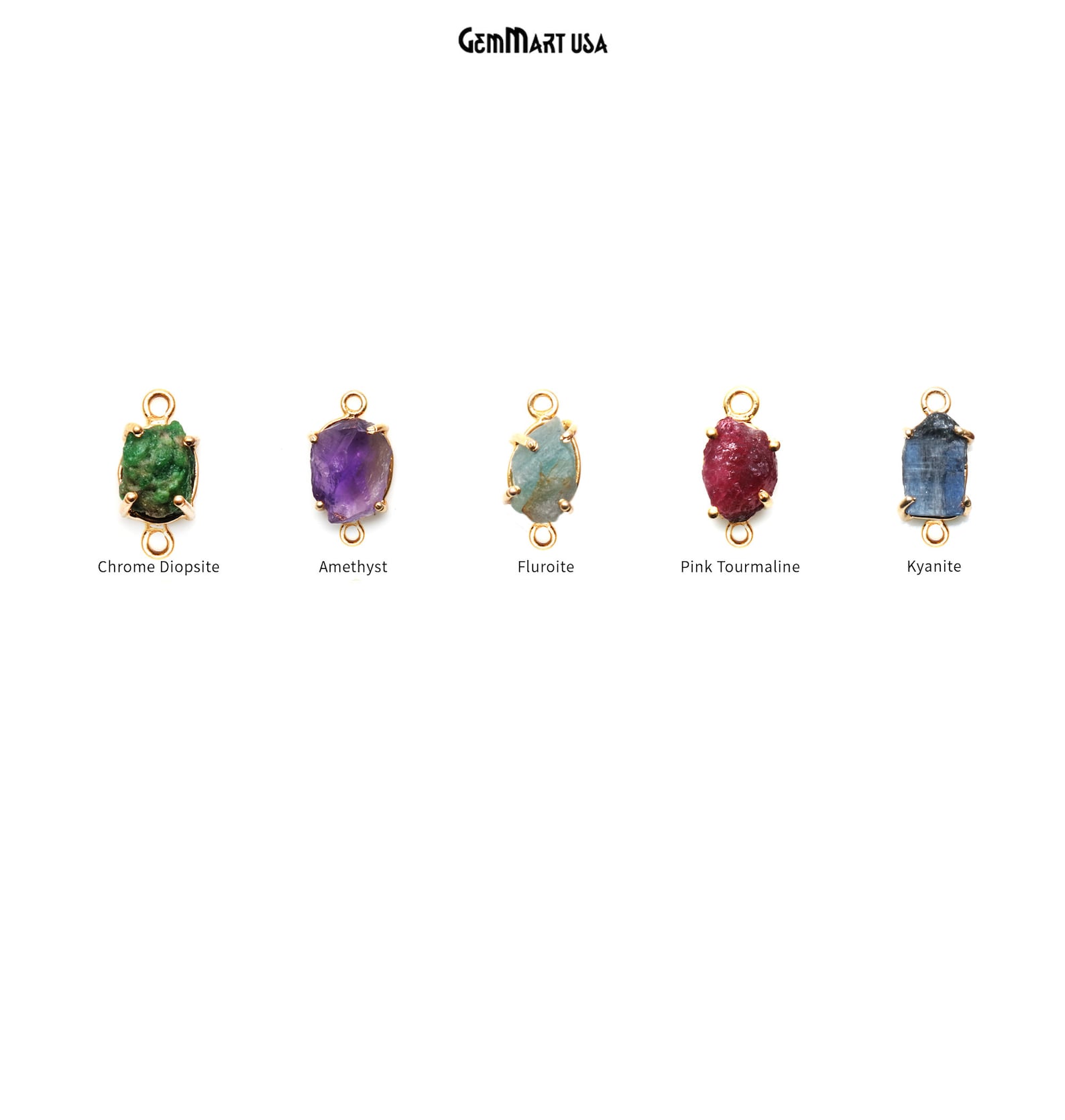 Freeform Gemstone Prong Setting Charm, 18x12mm Gemstone Connector, Gold ...