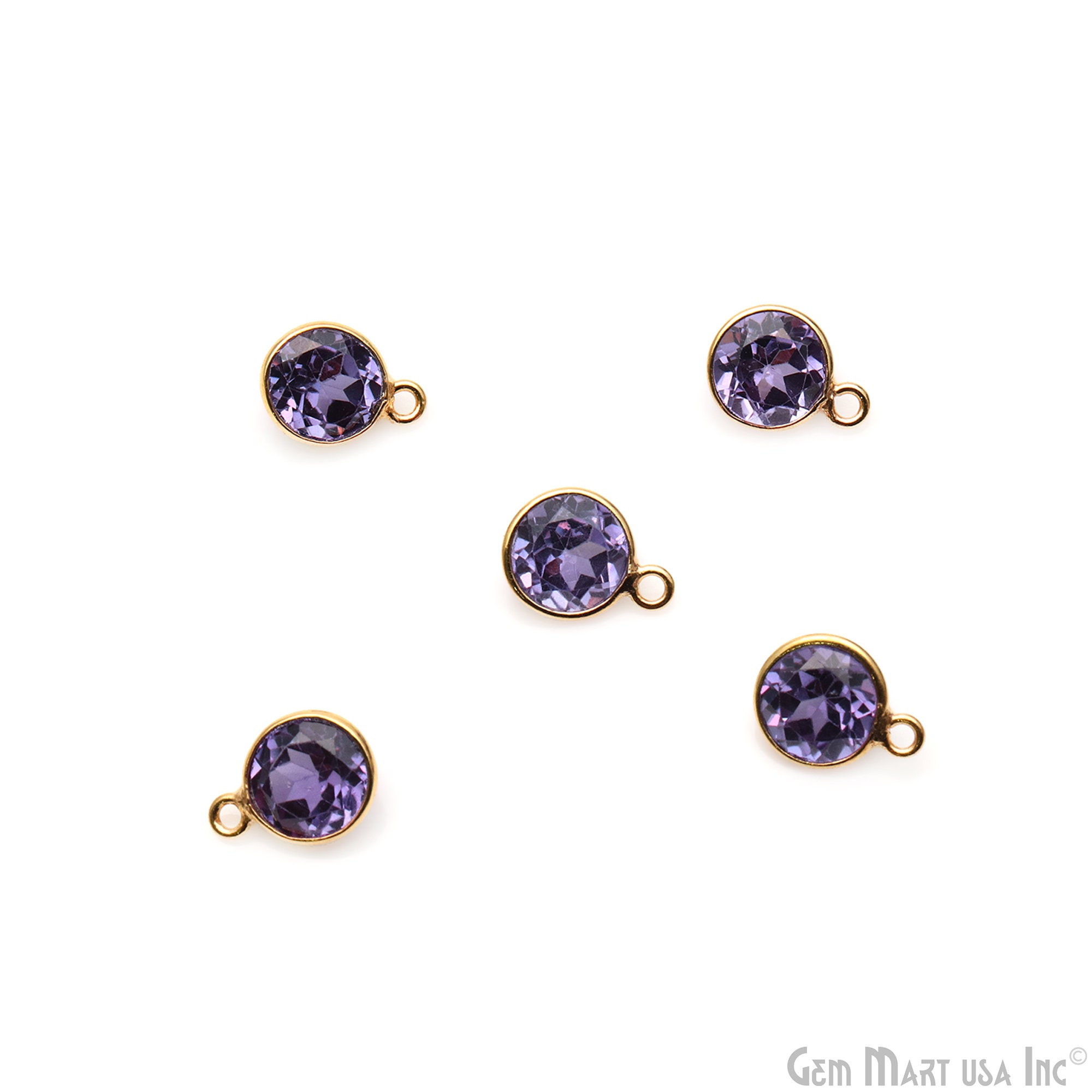 Alexandrite Single Bail Pendant Round Gemstones Faceted | Etsy