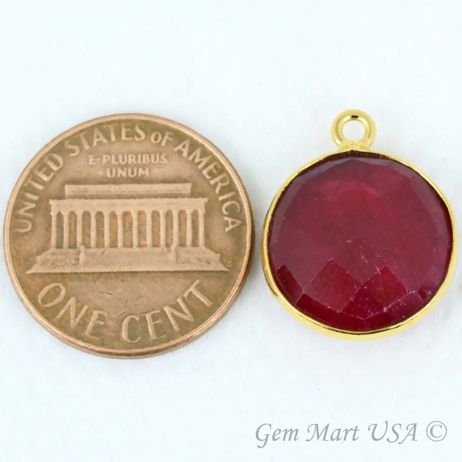 Natural Ruby Bezel Round Shape Connector14mm Round 24k Gold - Etsy