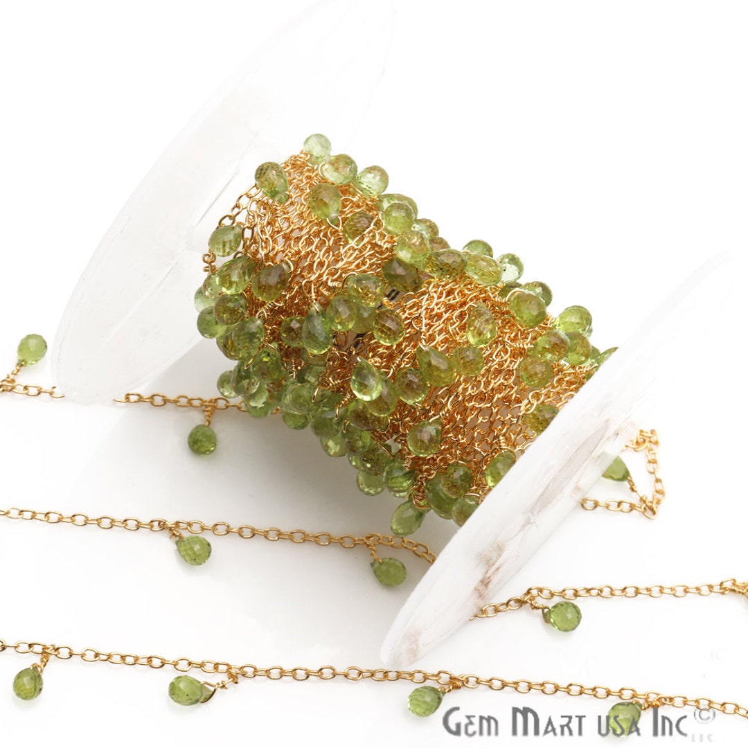 Rosary Chain, Peridot Rosary, Faceted Bead Chain, Dangle Rosary Chain ...
