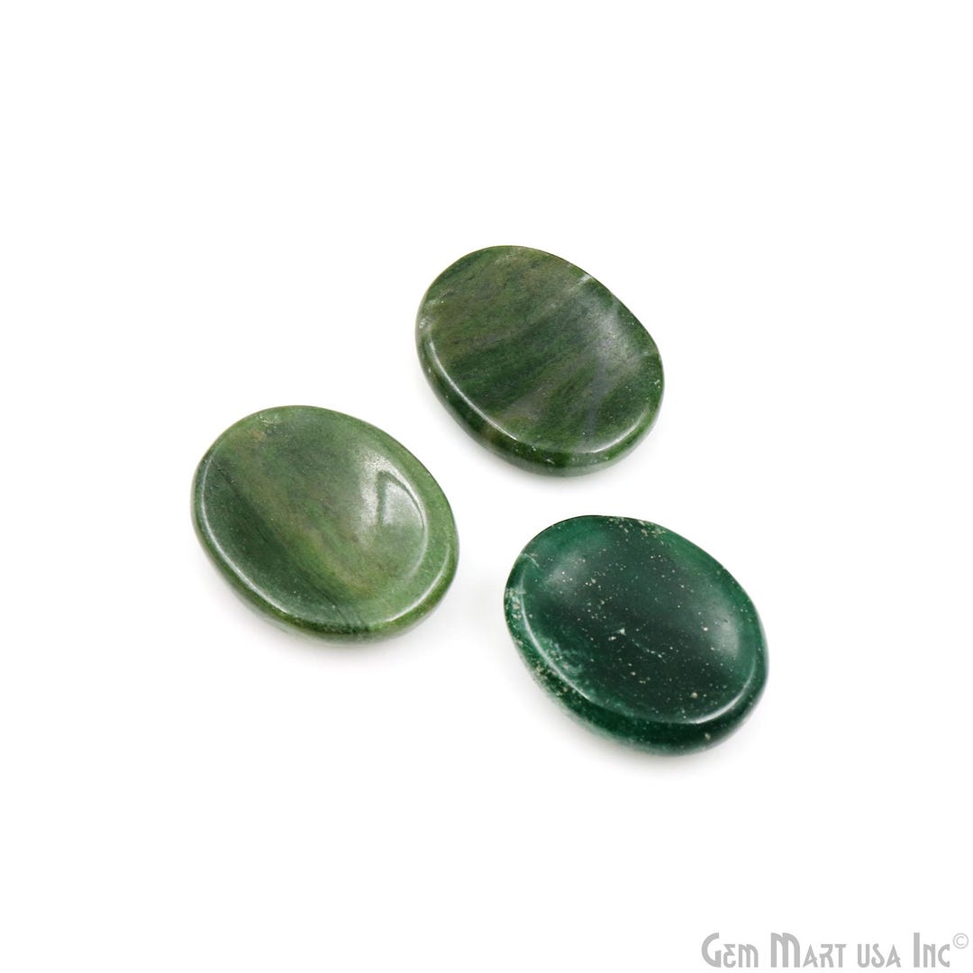 Aventurine Oval Worry Stone - Natural Hand-carved Thumb Gemstone ...