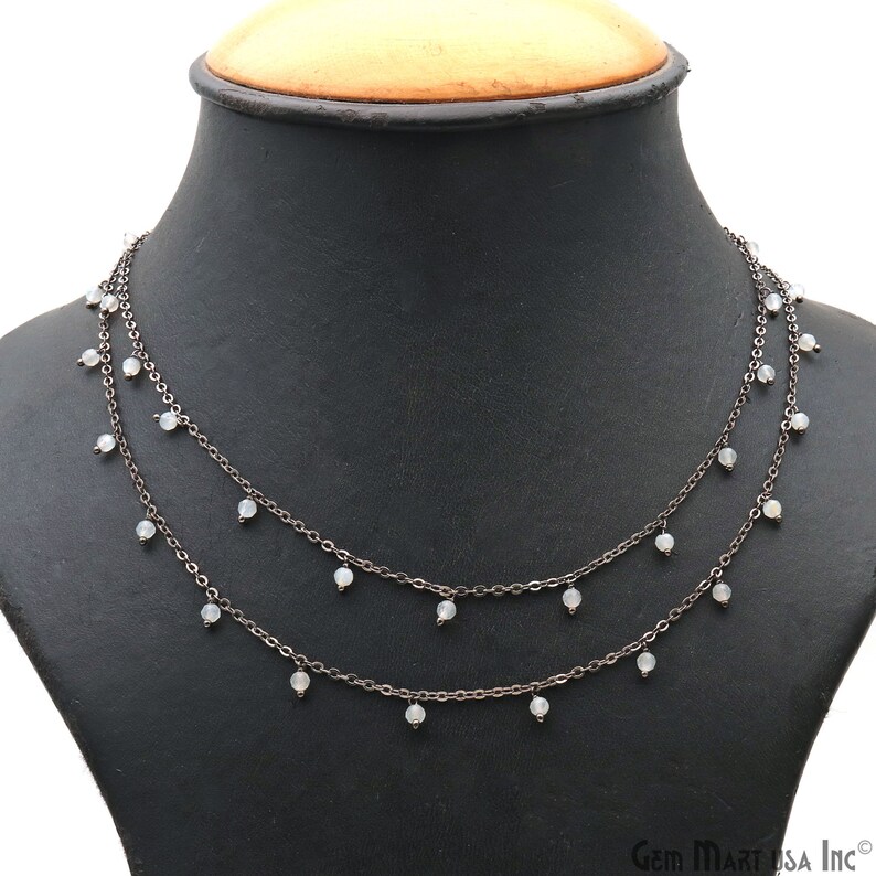 White Monalisa Rosary Chain Cluster Chain Grape Chain Black | Etsy