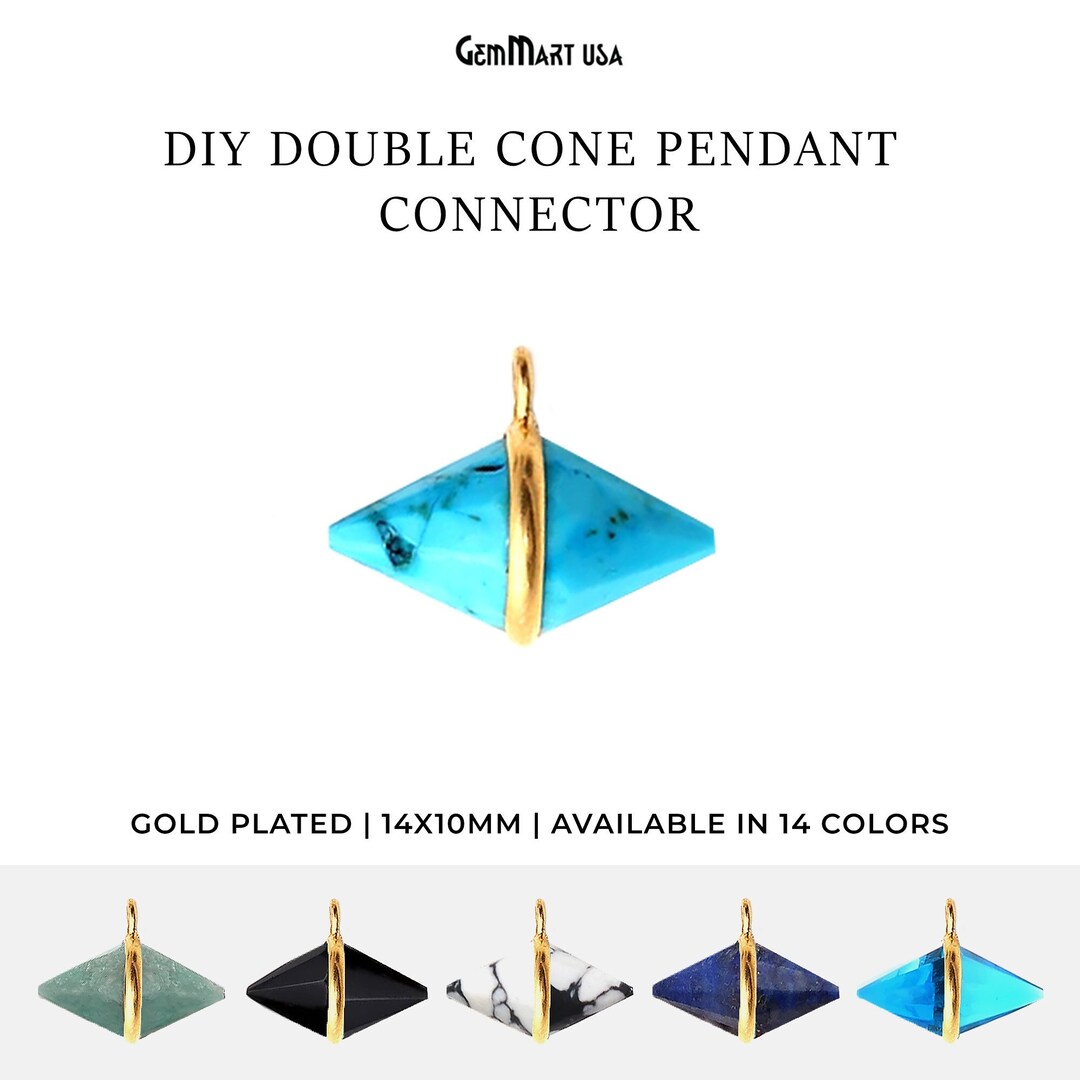 Gemstone Gold Connector, Double Cone Connector, Gold Bracelet Charms ...