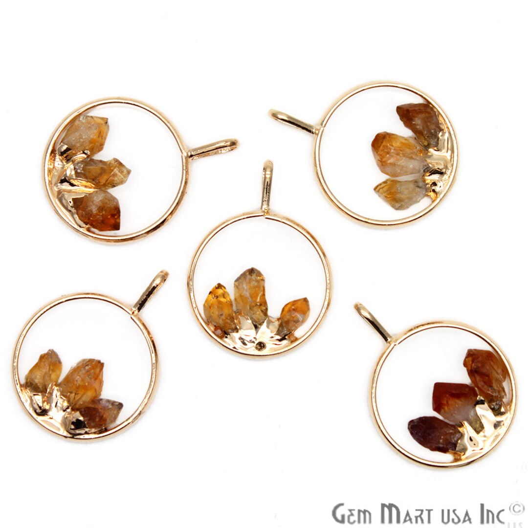 DIY Stalagmite Citrine Pendant, Triple Point Gold Necklace, Birthstone ...