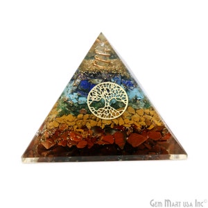 7chakra Pyramid Shaped Stone, Ornamental Home Decor, Precious Healing ...