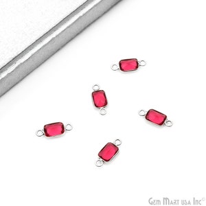 Pink Tourmaline Gemstone Connector, 5x7mm Rectangle Pink Tourmaline ...