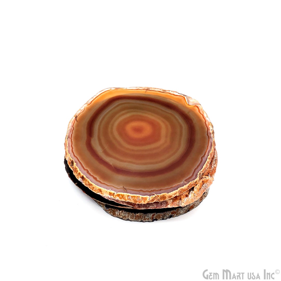Red Natural Gemstone Coaster, Agate Slice Coaster, Rock & Crystal ...