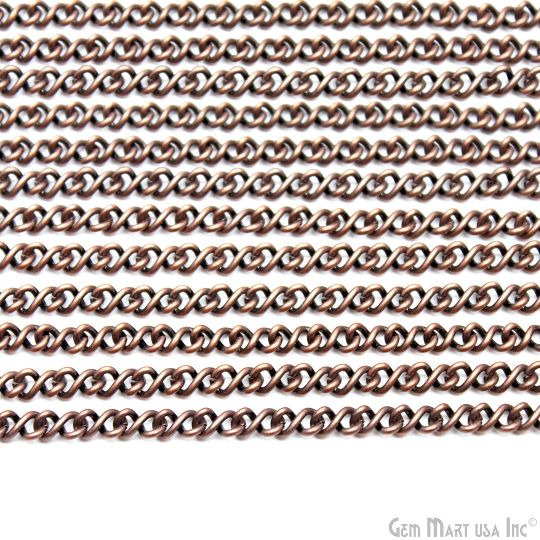 Copper Vintage Link Chain, 4mm Copper Vintage Findings, Necklace Chain ...