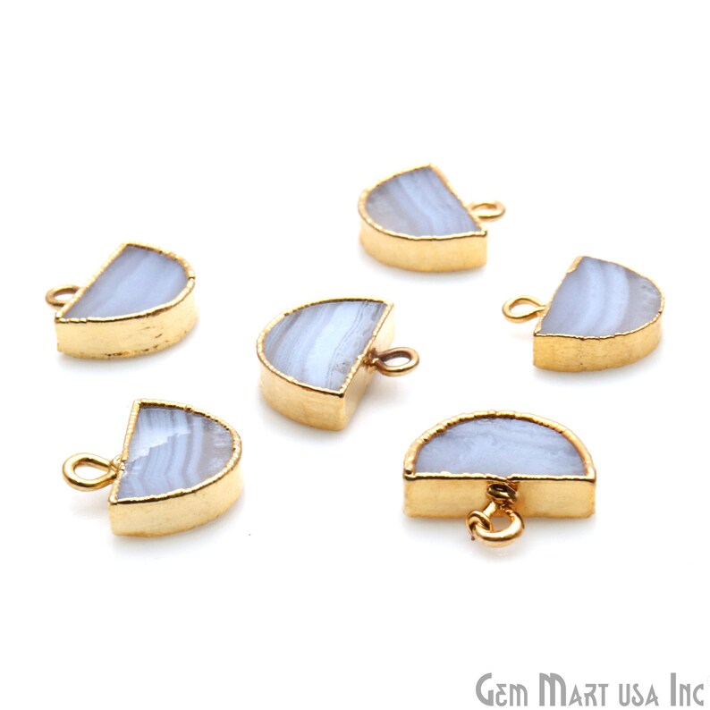 Half Moon Shape Gold Electroplated Connector, DIY Jewelry, Gemstone ...