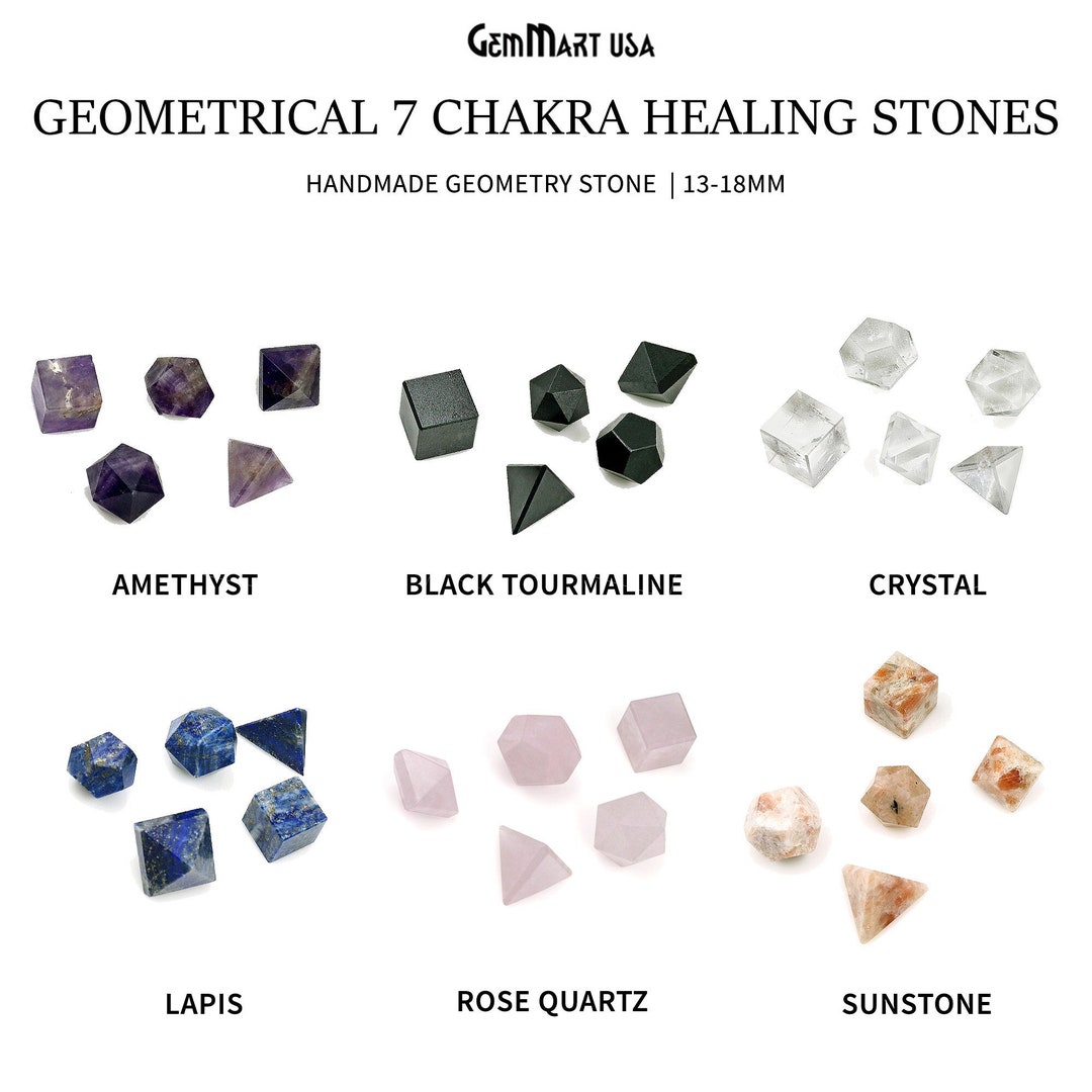 Platonic Sacred Geometry, Chakra Healing Stone, 13-18mm Geometrical ...