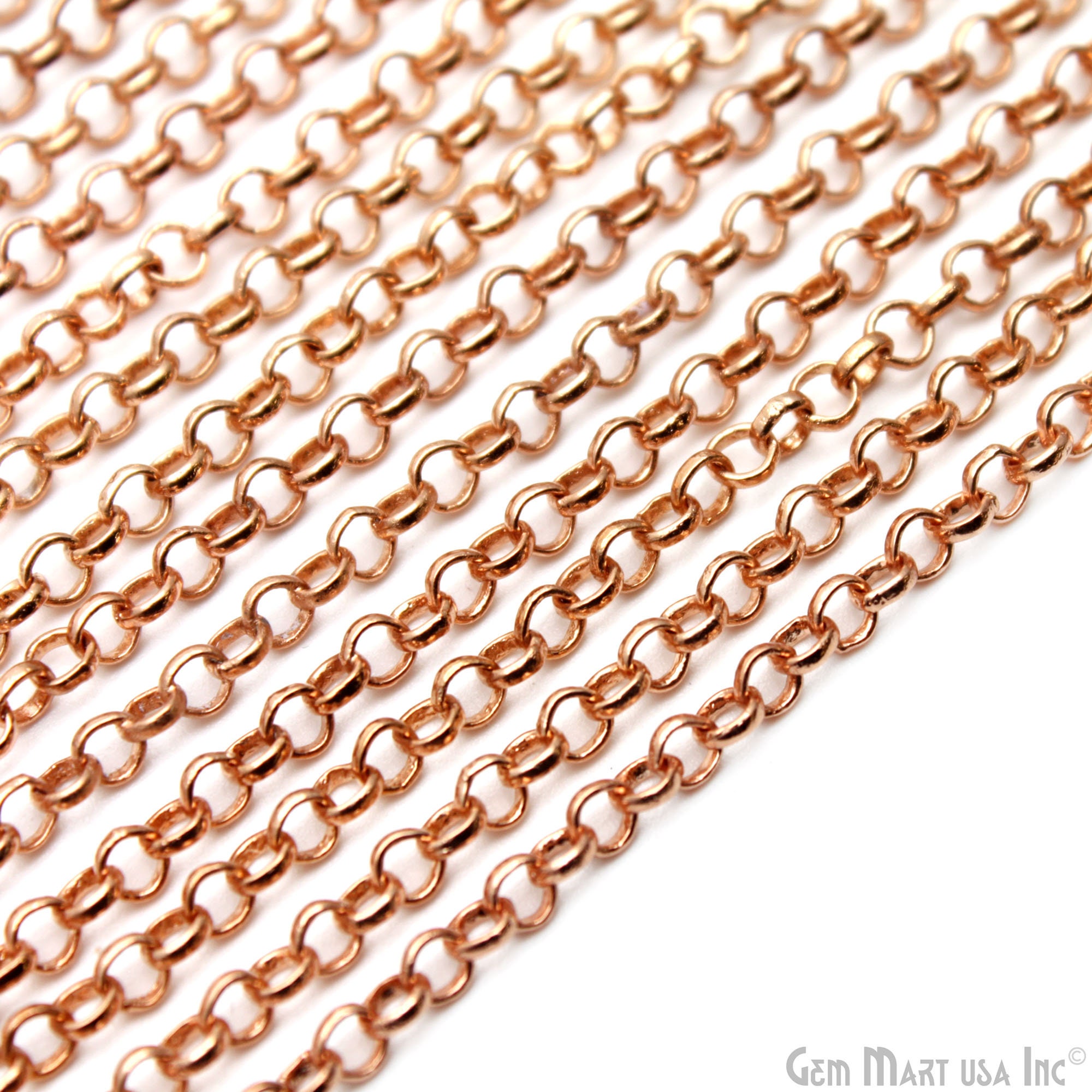 Rose Gold Bubble Link Chain 4mm Round Rose Gold Findings - Etsy