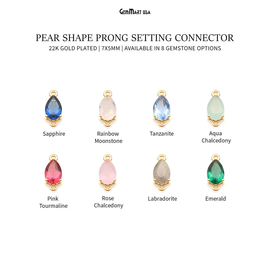 Natural Tiny Charm Gemstone, 7x5mm Pears Shape Faceted Stone, Gold ...