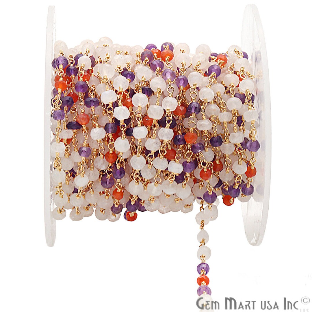 Rosary Chain, Carnelian Rosary, Amethyst Rosary Chain, Moonstone Beaded ...