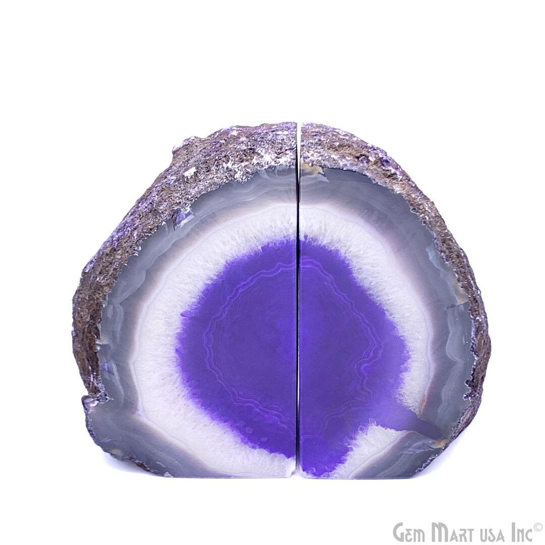Large Geode Bookend. Purple Agate Bookend Pair. 2.94lbs, 4-5inch ...