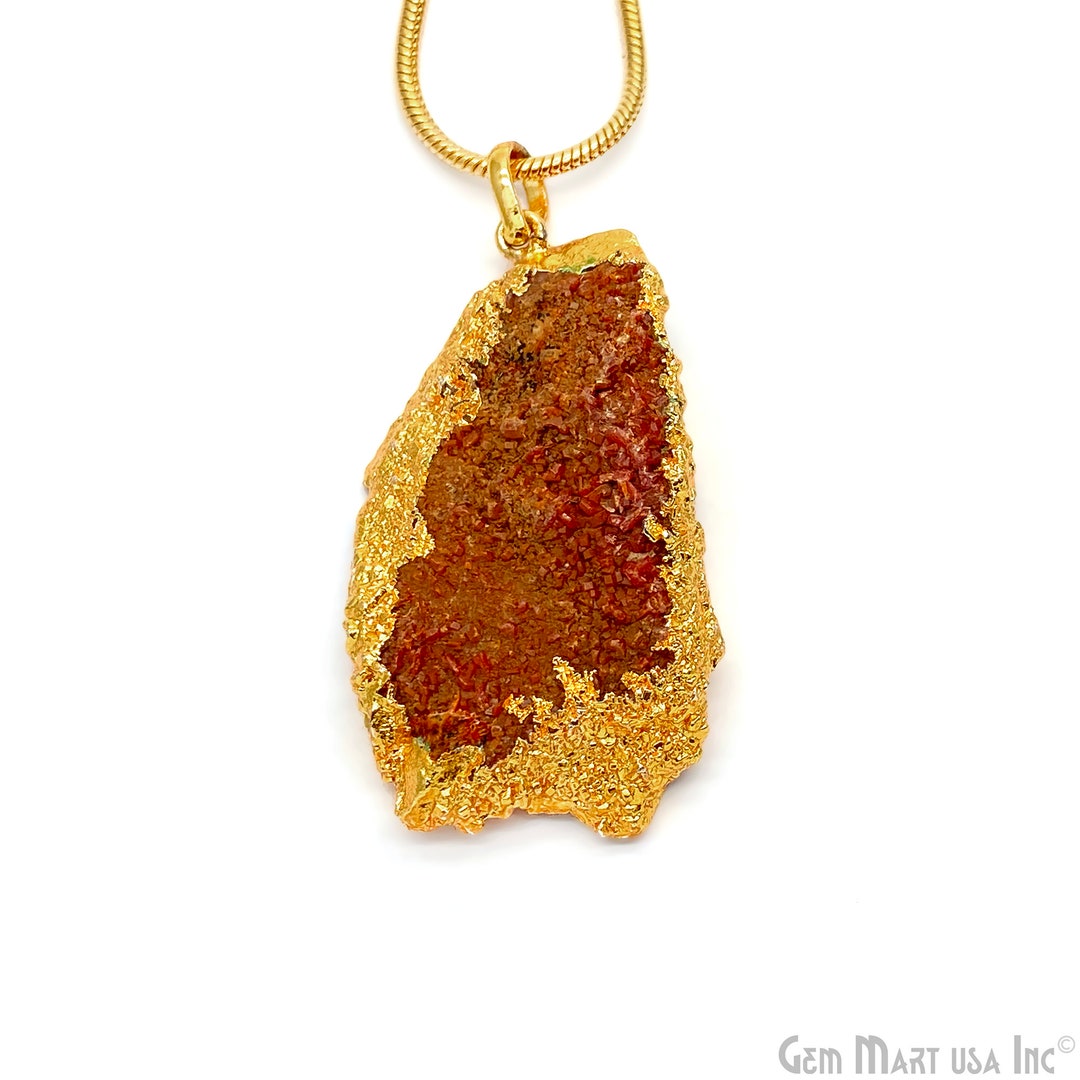 Vanadinite Rough Pendant, Free Form Shape Single Gold Bail Pendant ...