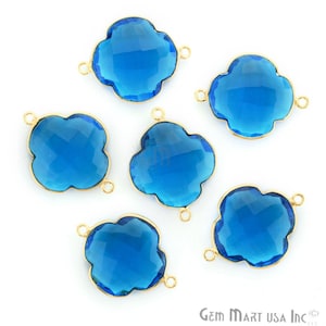 Swiss Blue Topaz Clover Shape Pendant 24x20mm Double Bail - Etsy