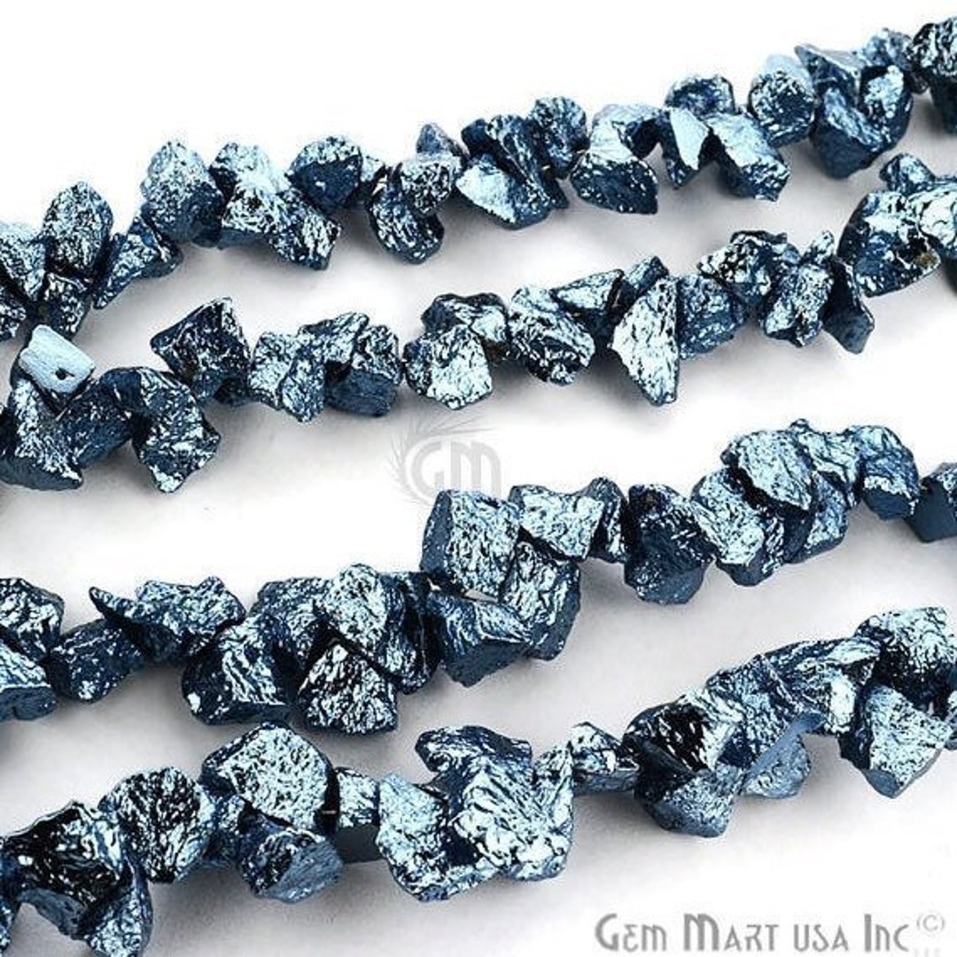 1 Strand Sky Blue Pyrite AAA High Quality Rough Nugget - Etsy