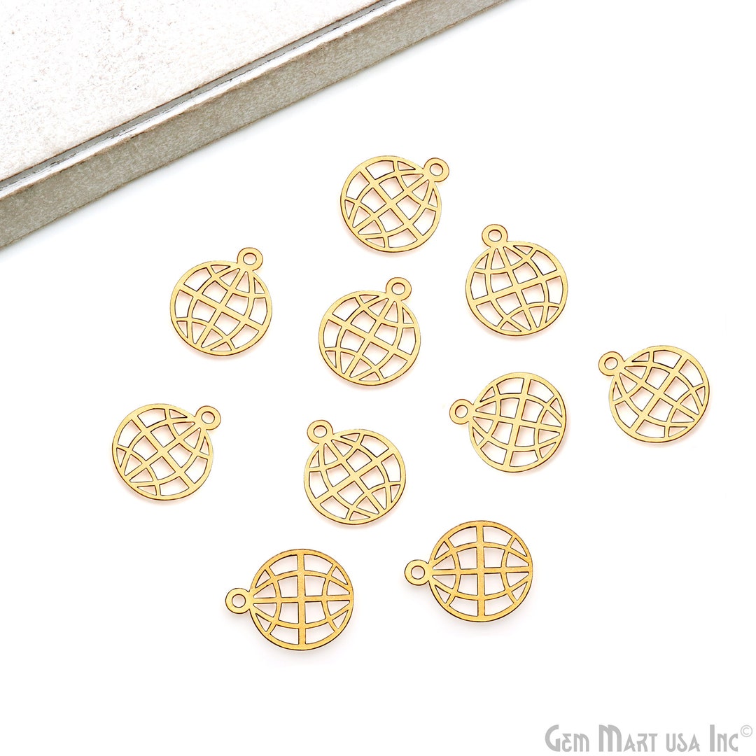 Metal Finding World Wide Web Charm, Gold Plated Findings, Laser Charms ...