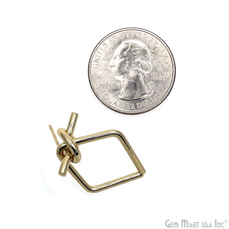 DIY Square Knot Wire Gold Plated 32x18mm Minimalist Stud - Etsy