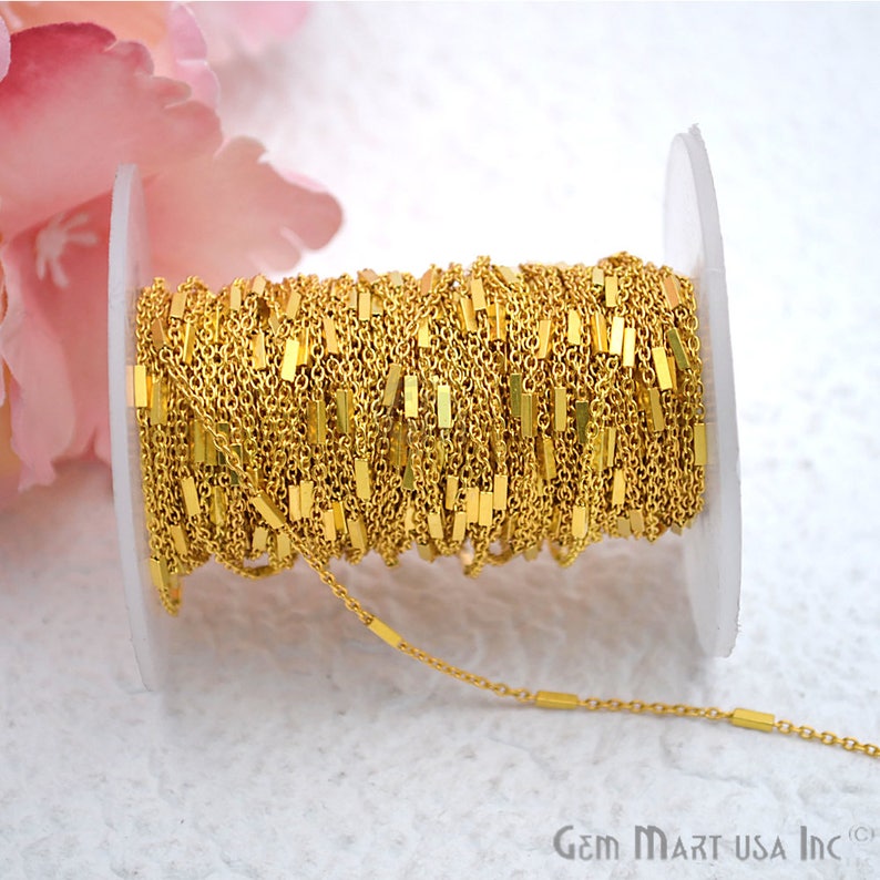 Finding Gold Bead Chain Bead Chain Gold Plated Beads Gold | Etsy