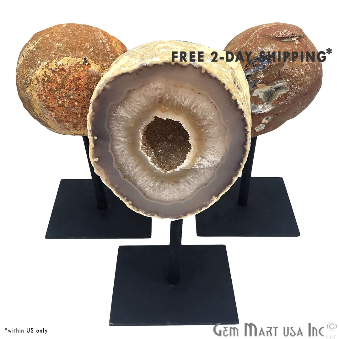 Geode Metal Holder, Gemstone Home Decor, Rocks and Minerals, Crystals ...
