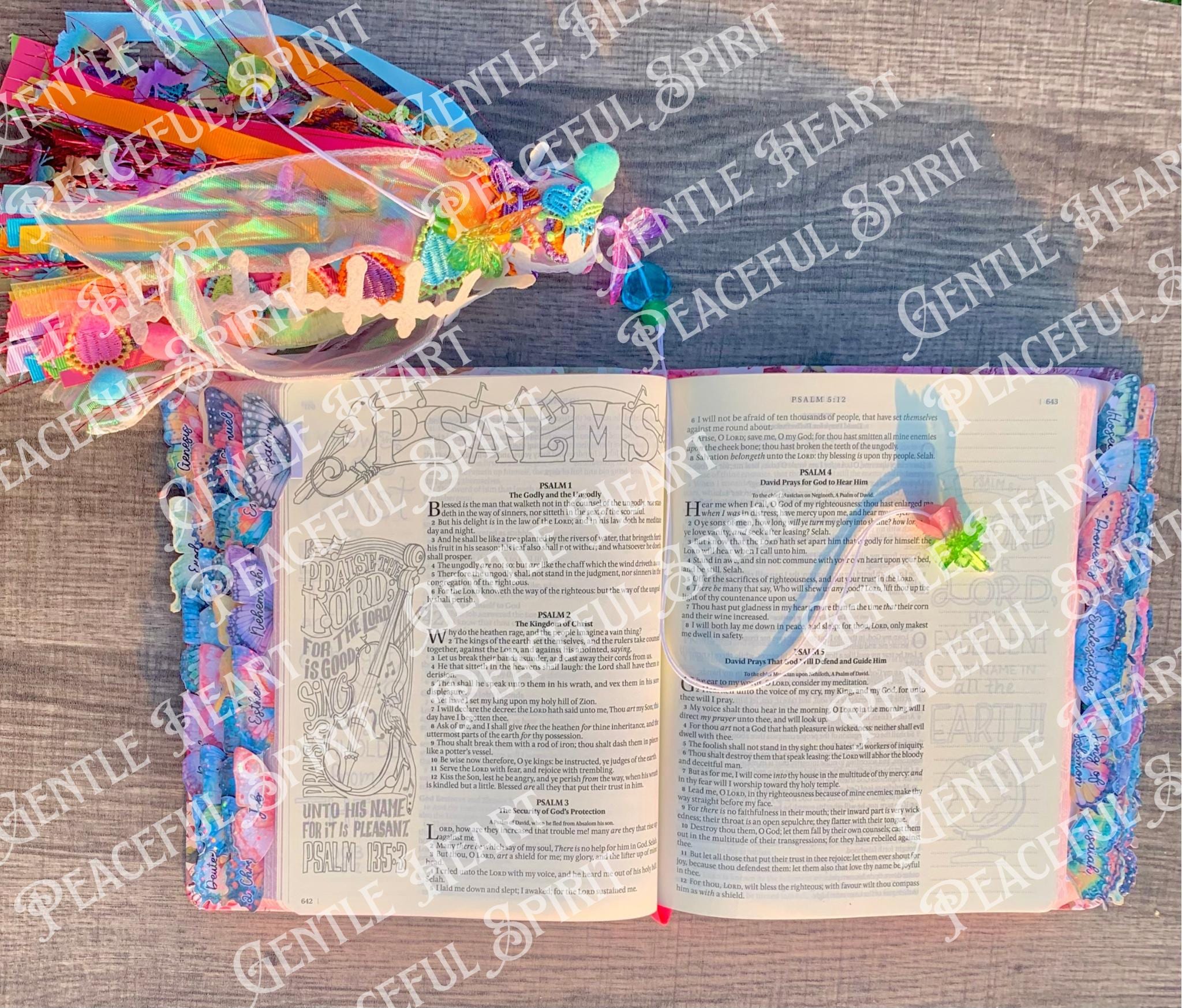 MINI Sparkly Butterfly Bible Tabs *for 6inch Hand Sized Bibles* (bible ...