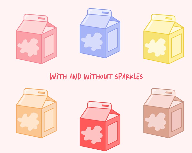 Cute Milk Cartons Elements SVG Digital Bundle - Etsy