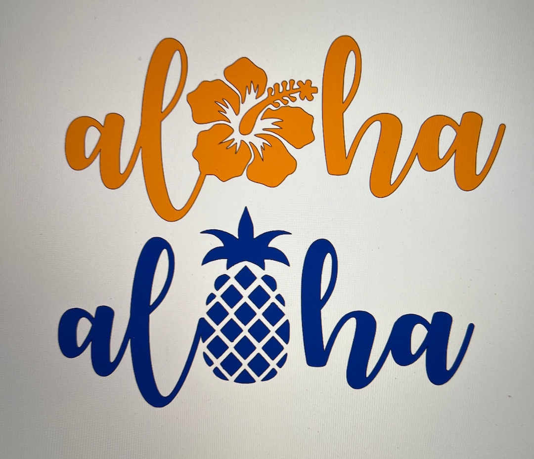 Aloha Flower Aloha Pineapple Decal Sticker - Hawaiian Decal - Laptop ...